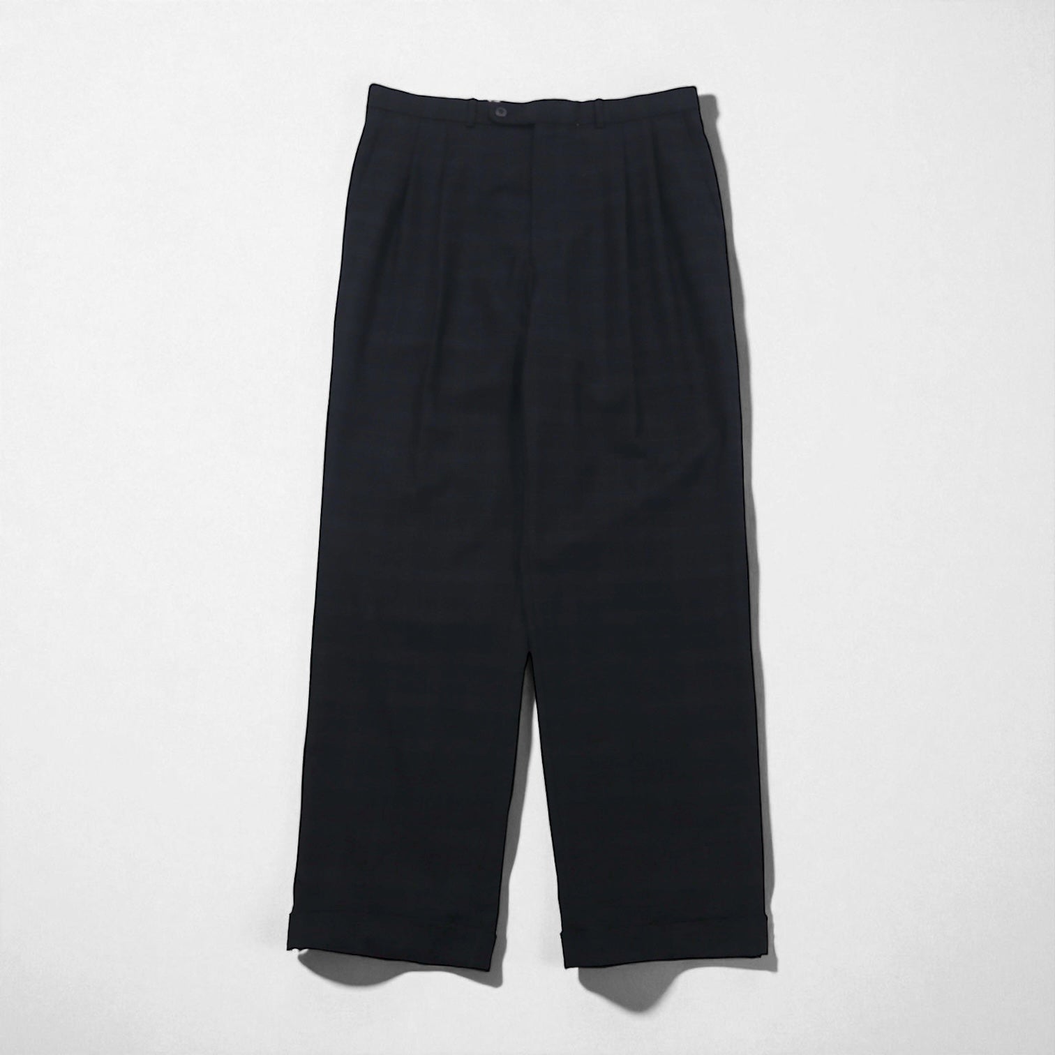 Vintage Pleats Wide Slacks 2-Tuck Wide Slacks Pants, Large, Checked ...