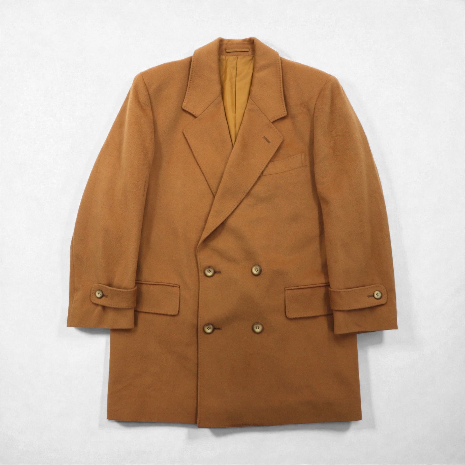 Italy Vintage Cashmere Coat GIORGIO BOTTO カシミヤ チェスターコート L ベージュ ダブルブレスト ...