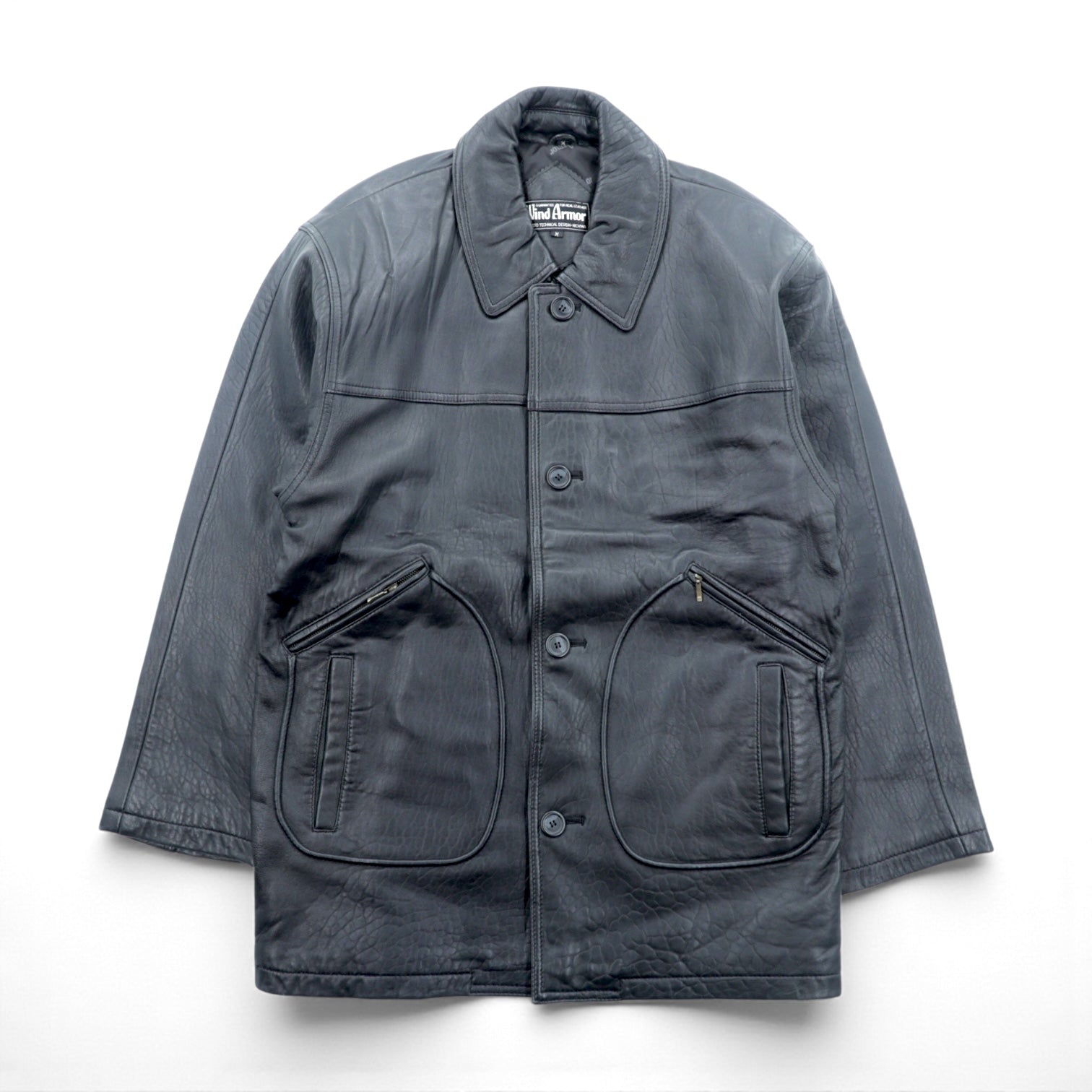 Wind Armor 90s Lambskin Car Coat, Half Jacket, Size M, Black, Genuine ...