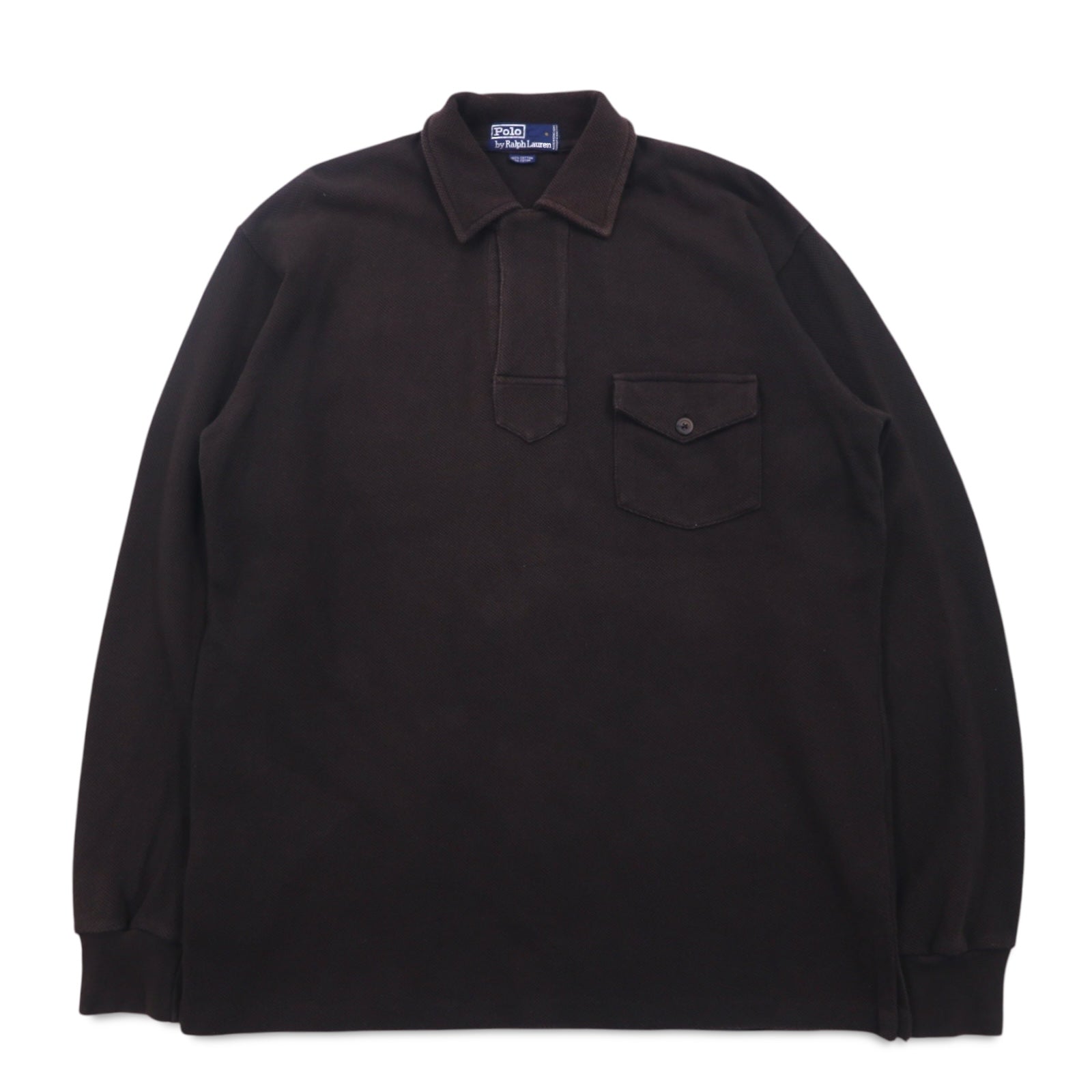 Polo by Ralph Lauren 90's Pique Half Button Polo Sweatshirt Shirt XL ...